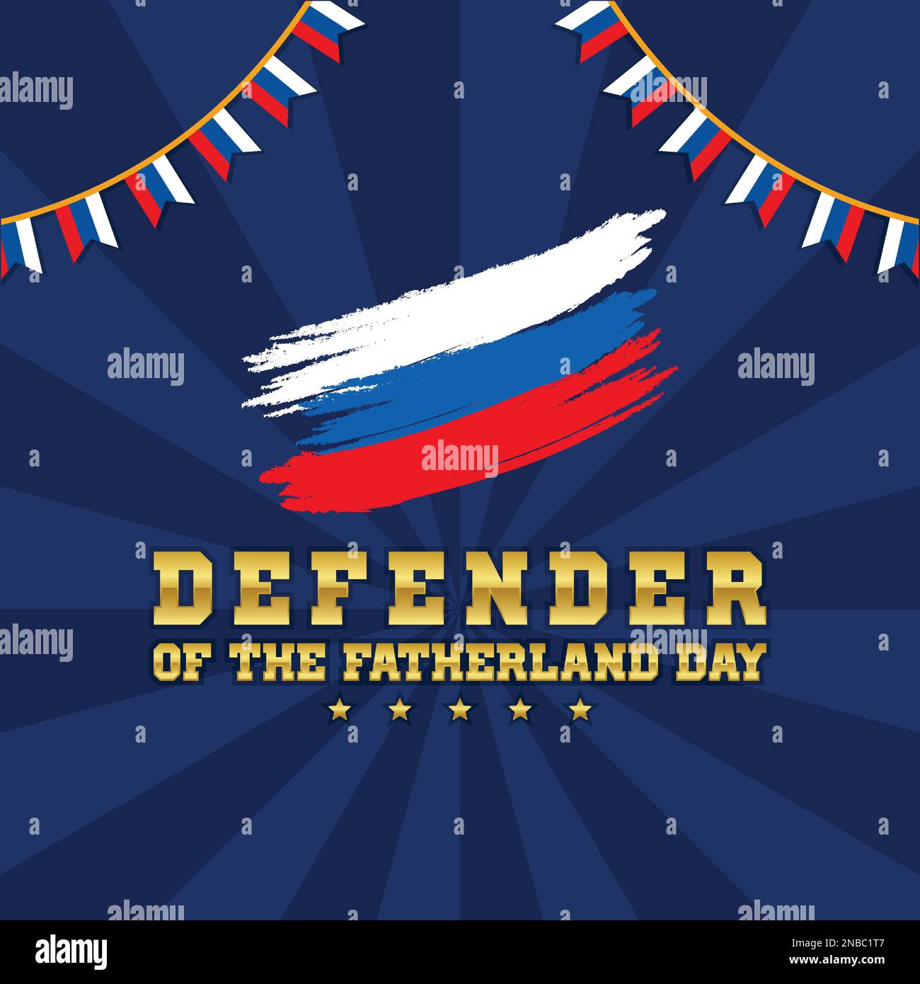 Banner. Translation Russian inscriptions: 23 th of February. The Day of Defender of the ...