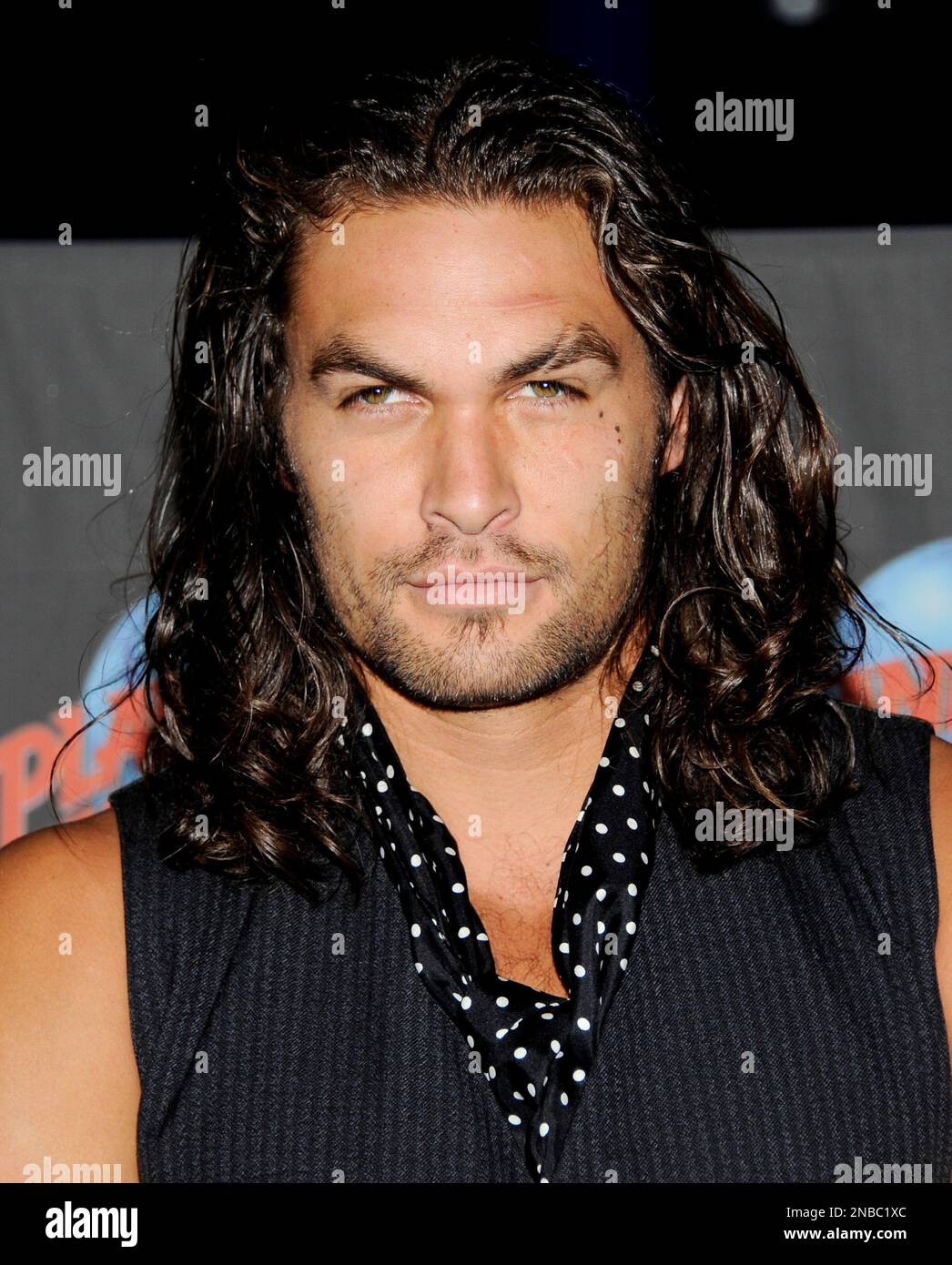 Actor Jason Momoa makes an appearance at Planet Hollywood Times Square ...
