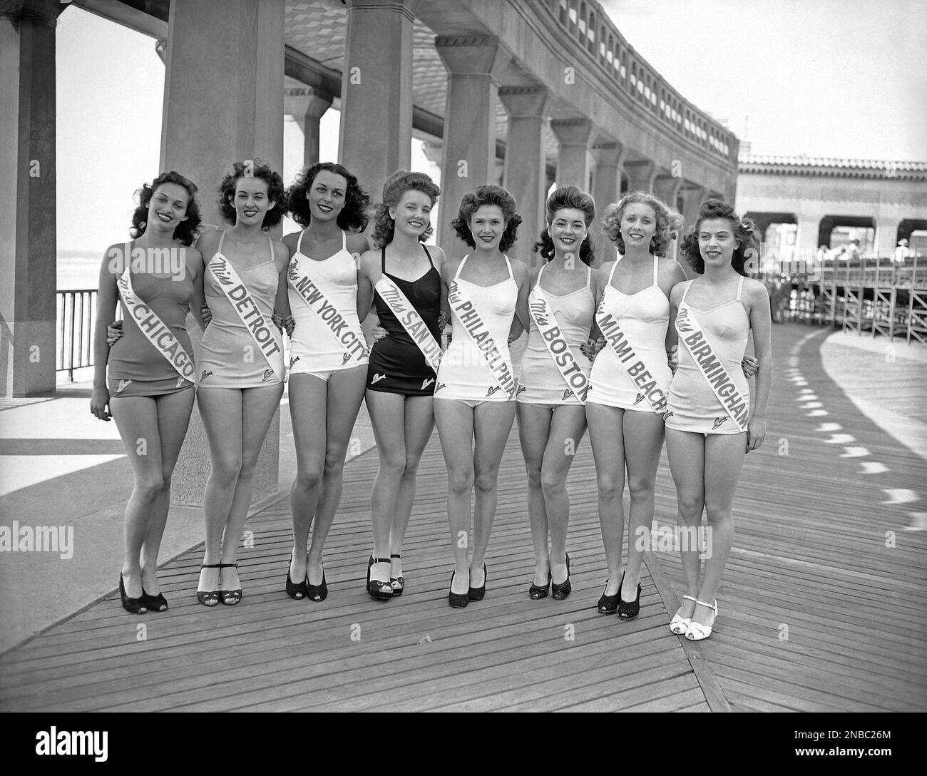 These young women, who will seek the title of “Miss America, 1945,” at ...