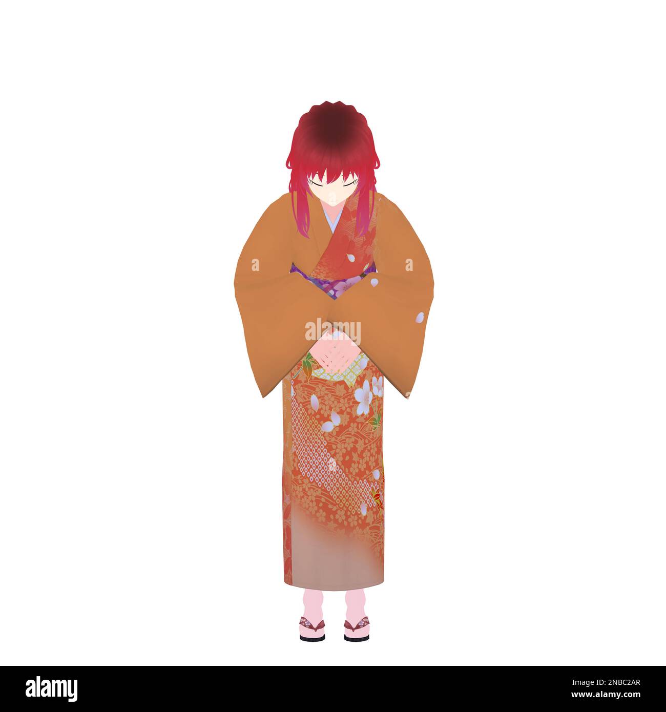 Female Sightseeing Guide, 3D model, Manga Style Stock Photo - Alamy