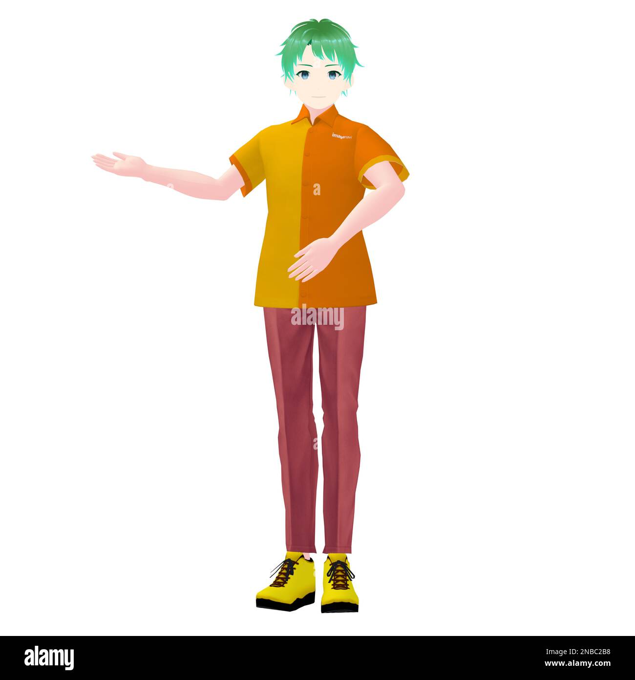 Male Convenience Store Clerk, 3D model, Manga Style Stock Photo - Alamy