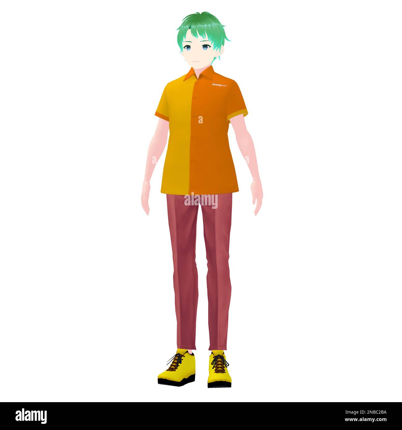 Male Convenience Store Clerk, 3D model, Manga Style Stock Photo - Alamy