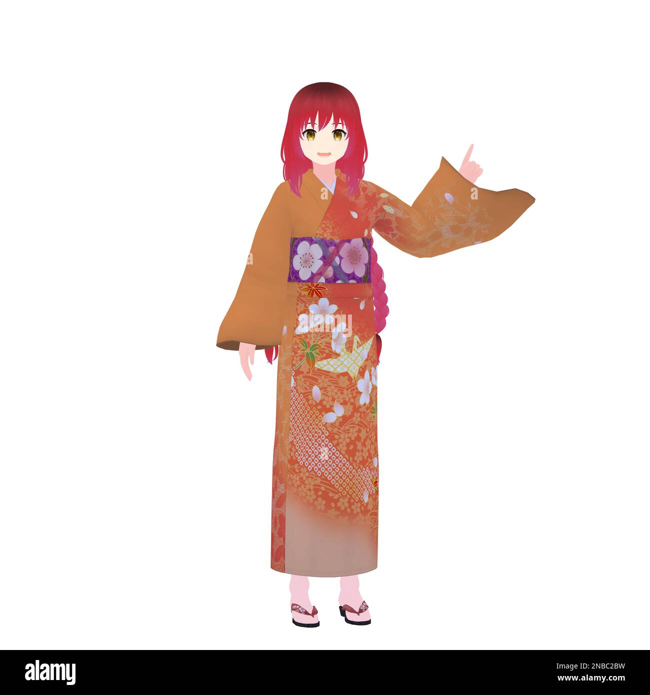 Female Sightseeing Guide, 3D model, Manga Style Stock Photo - Alamy