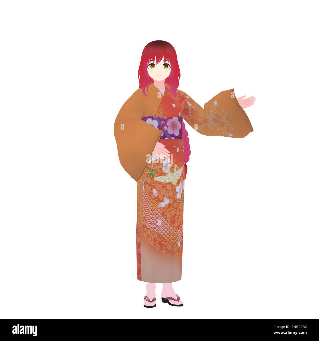 Female Sightseeing Guide, 3D model, Manga Style Stock Photo - Alamy