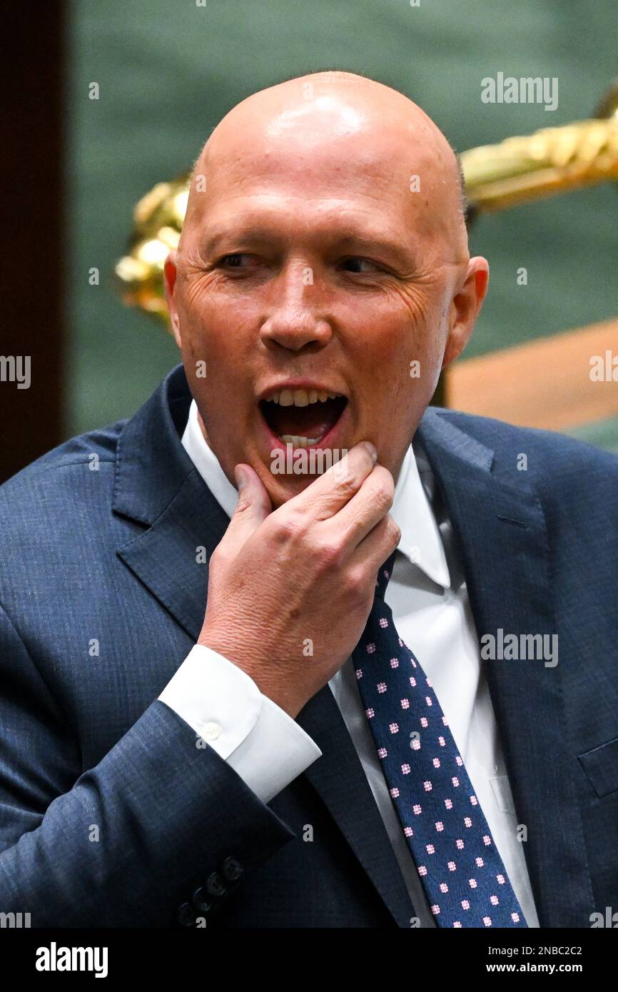 Australian Opposition Leader Peter Dutton reacts during House of ...
