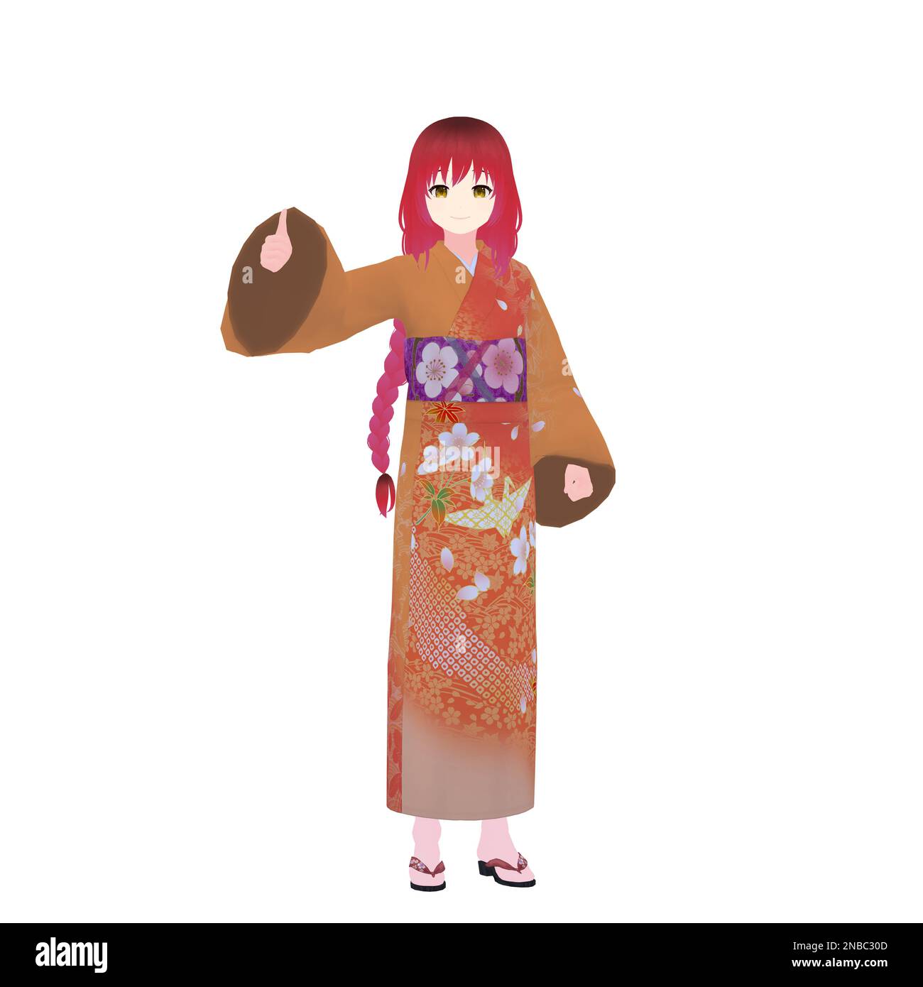 Female Sightseeing Guide, 3D model, Manga Style Stock Photo - Alamy