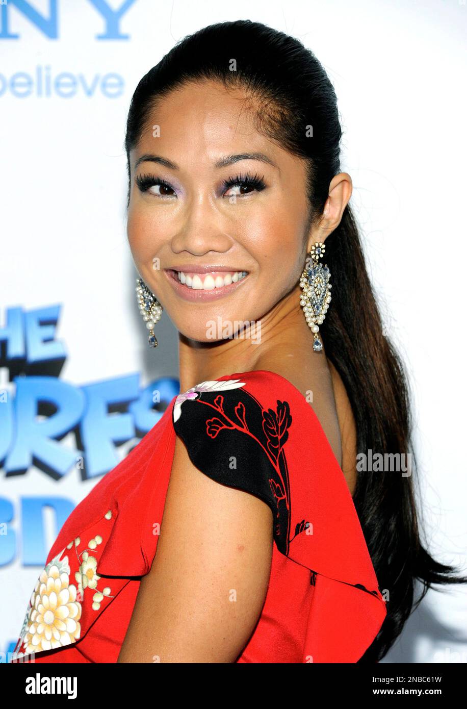 Julie Chang attends the premiere of 'The Smurfs' at the Ziegfeld ...