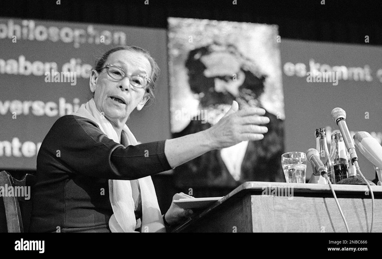 East-Berlin based, German actress Helene Weigel gestures during her ...