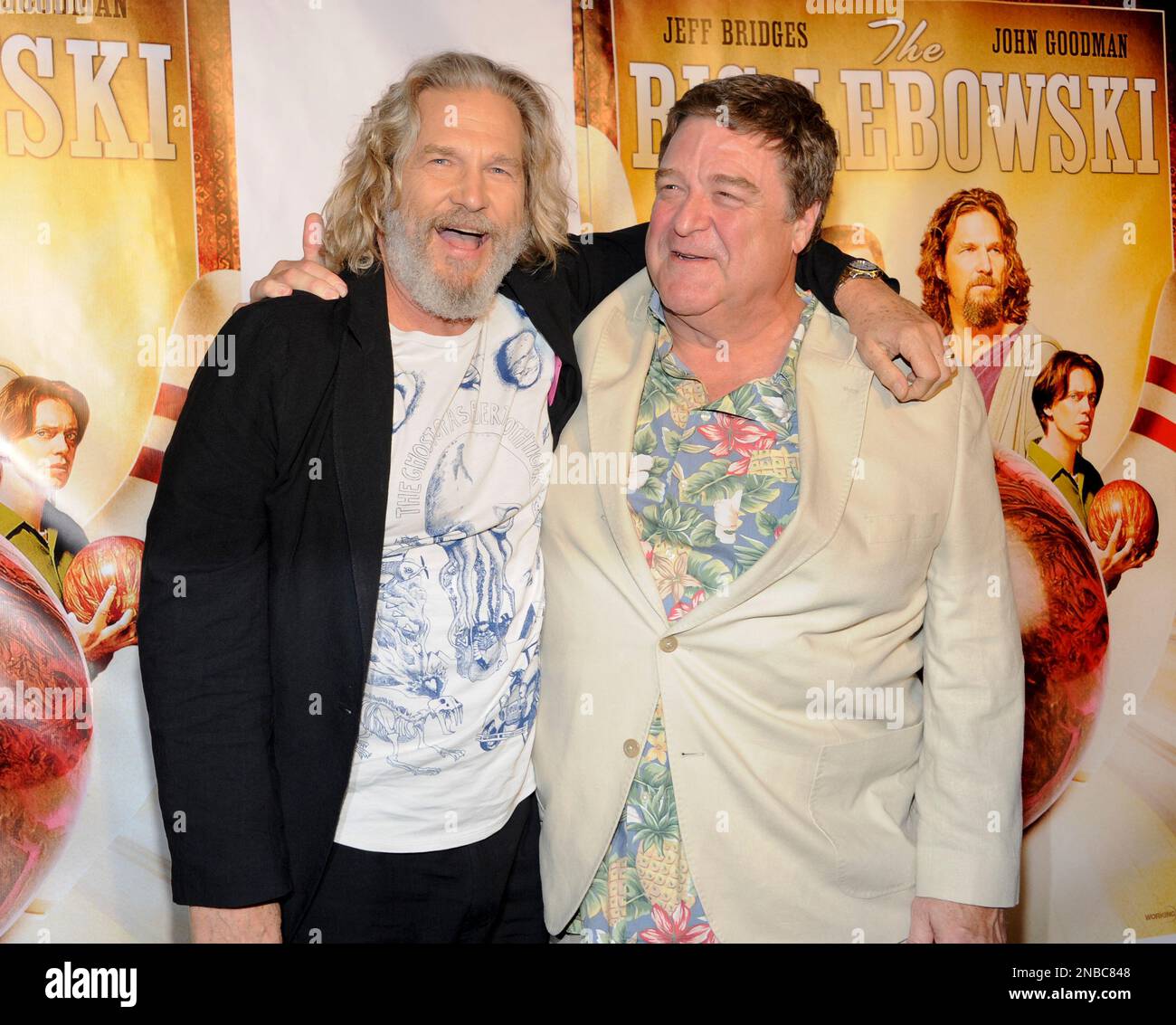Actors Jeff Bridges, left, and John Goodman attend 'The Big Lebowski ...