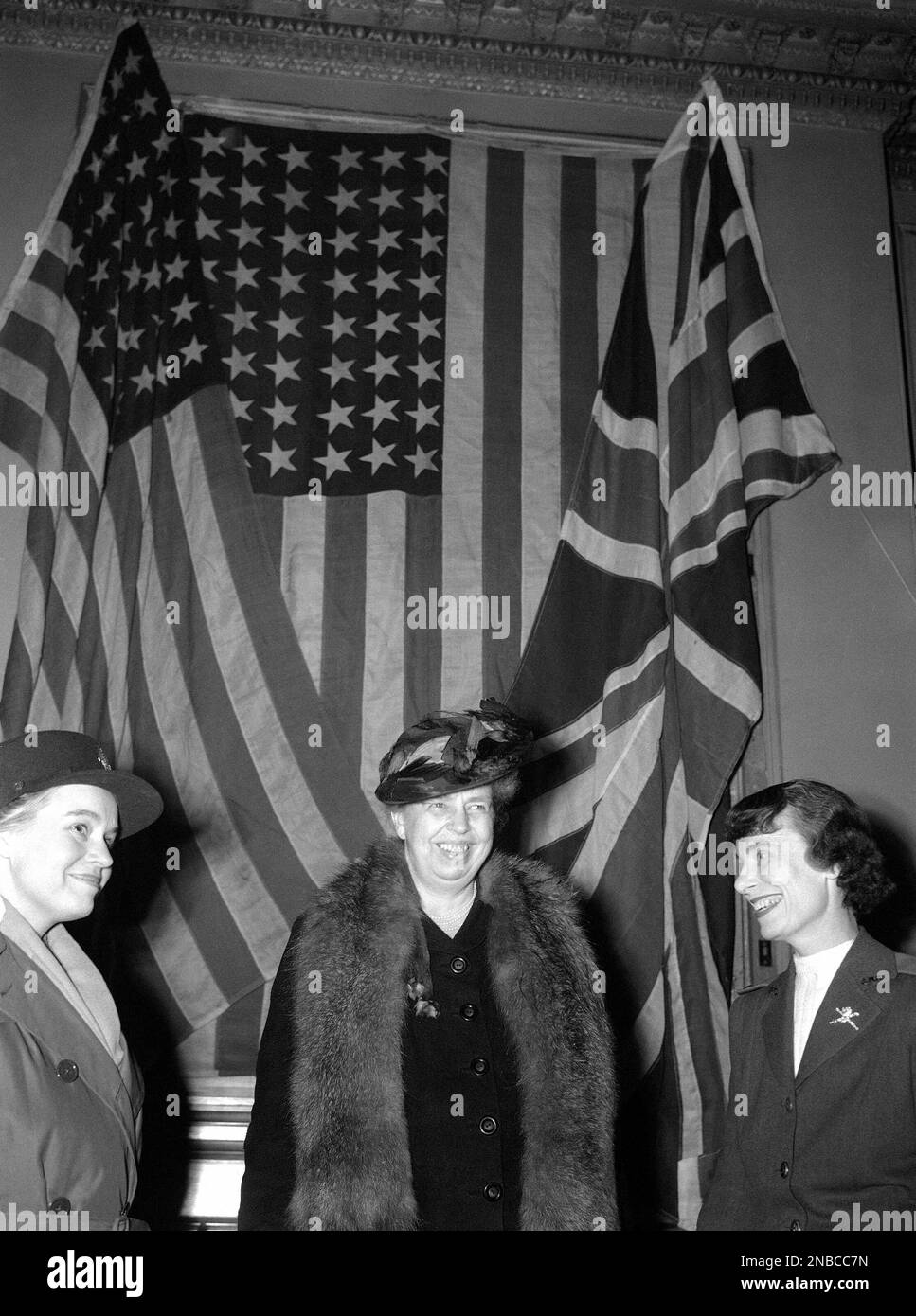 Mrs. William Hobby, left, Head of the Women’s Auxiliary Army Corps, Mrs ...