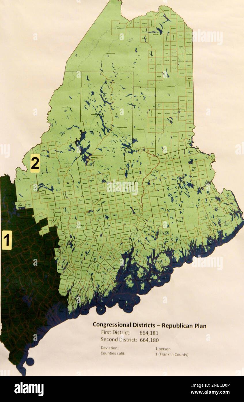 A map showing redistricting preferred by Republicans in the state was ...