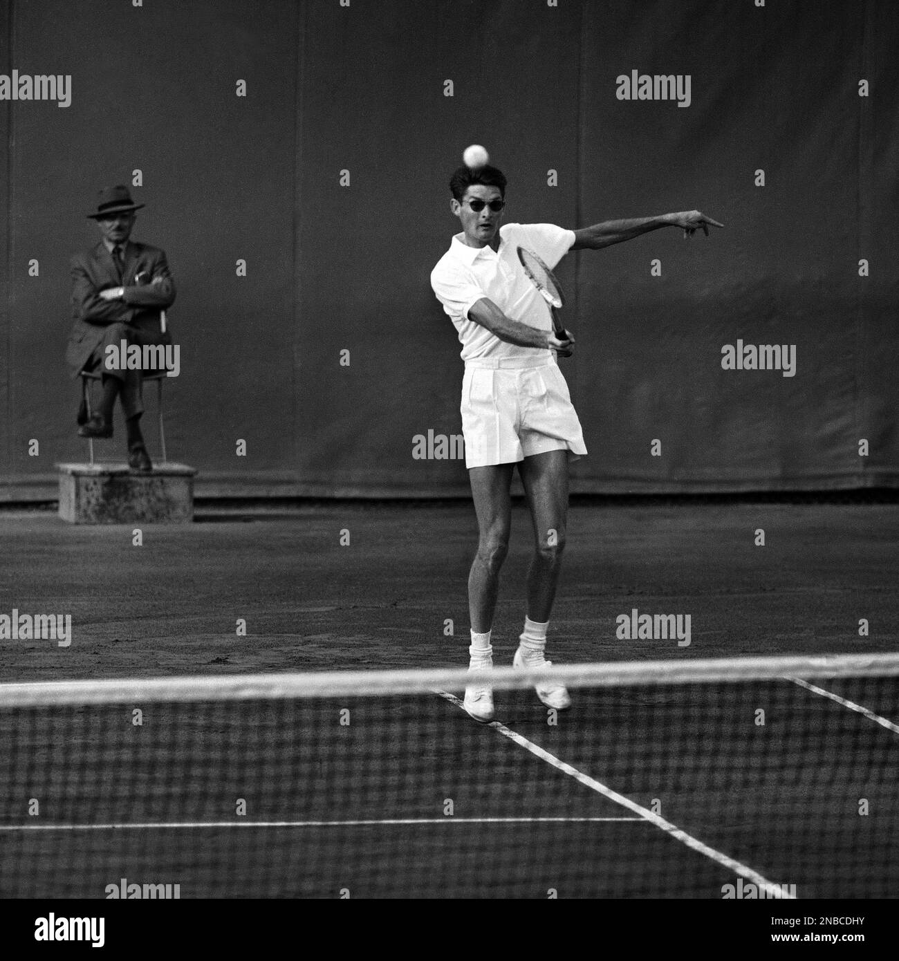 South Africa's Gordon Forbes in play during his Davis Cup match against ...