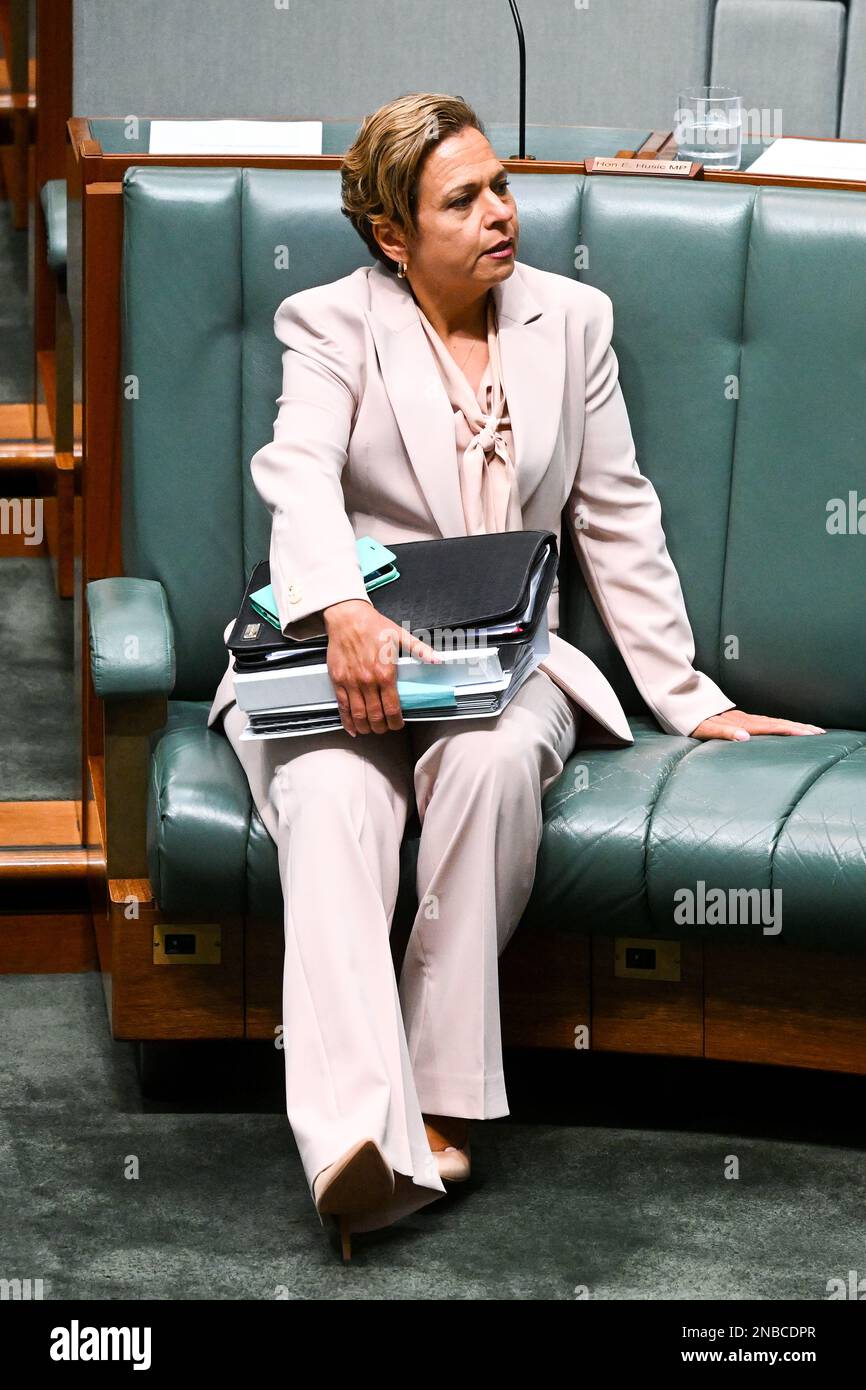 Australian Communications Minister Michelle Rowland reacts during House ...