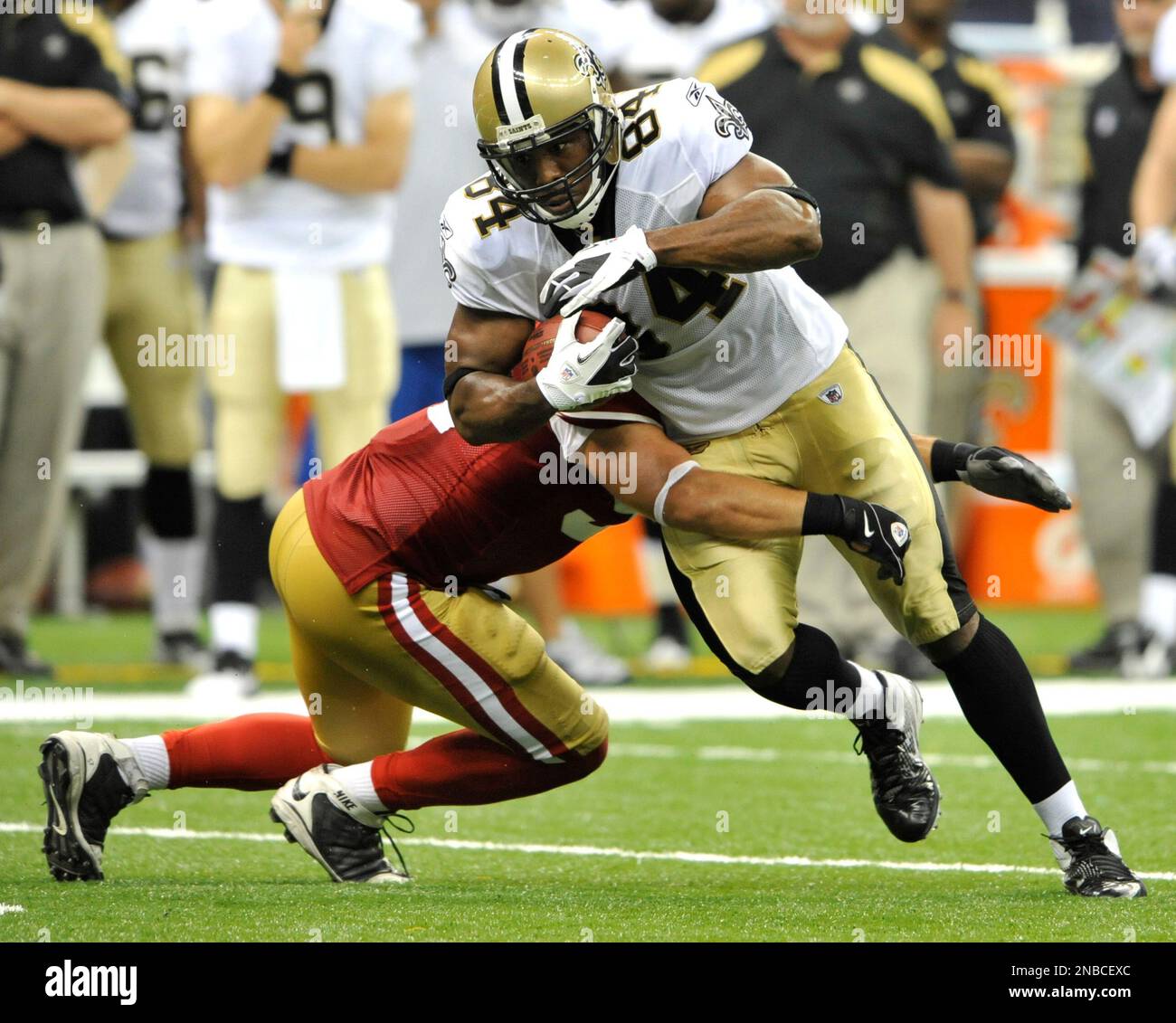 San Francisco 49ers linebacker Keaton Kristick (57) looks to stop New ...