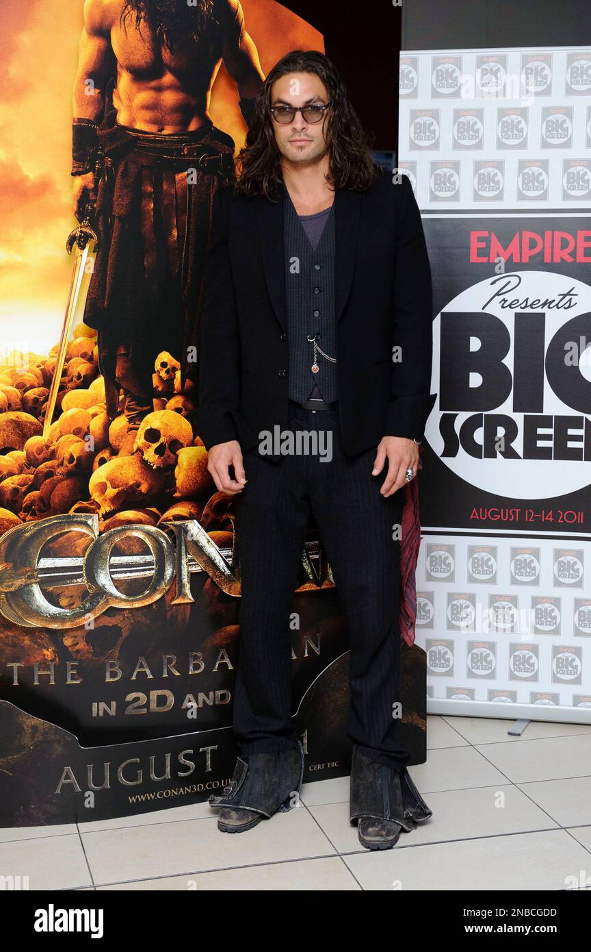 U.S. actor Jason Momoa arrives for the European film premiere of Conan ...