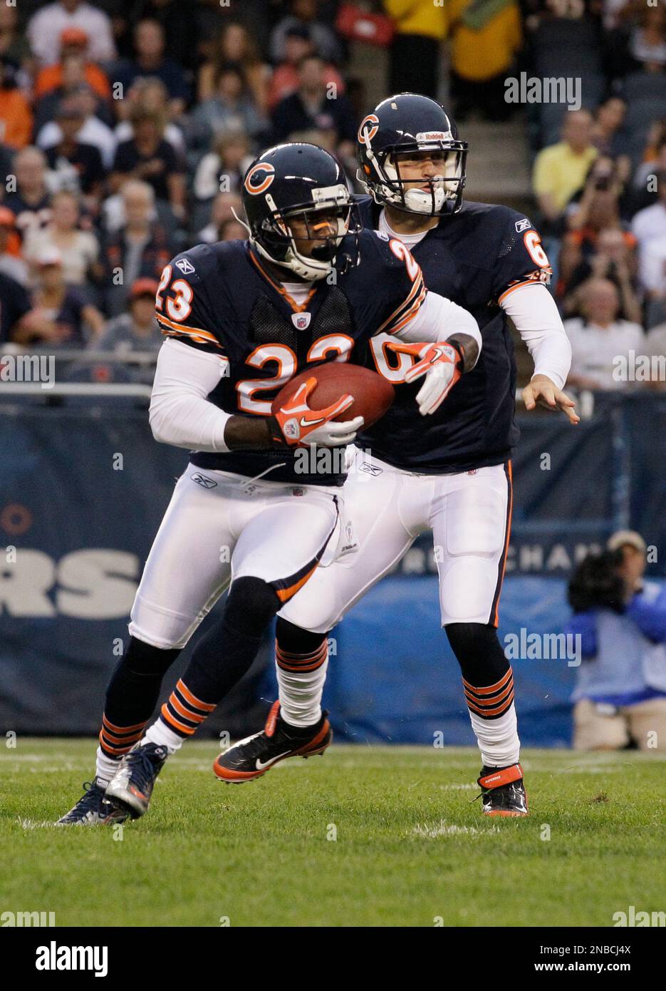 Chicago Bears wide receiver Devin Hester (23 looks for running room as ...