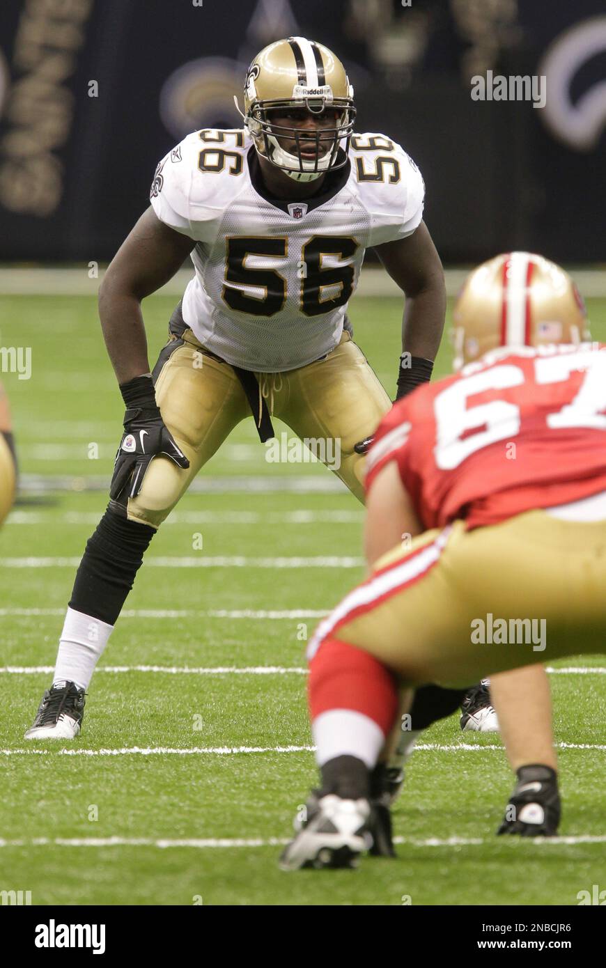 New Orleans Saints linebacker Jo-Lonn Dunbar (56) and San Francisco ...