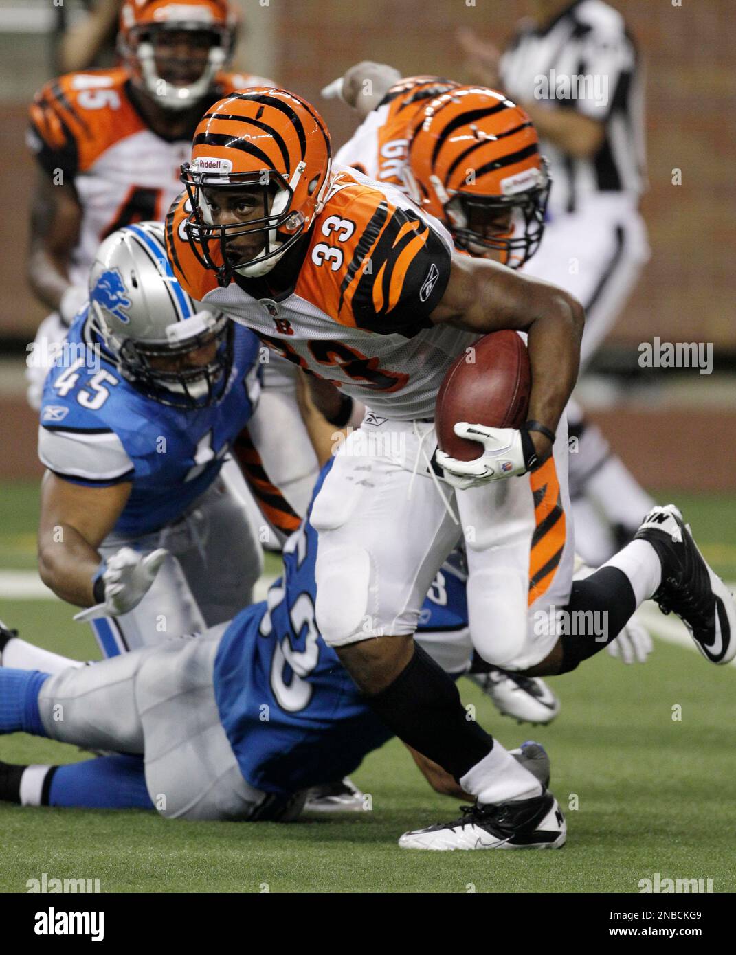 Cincinnati Bengals running back Jay Finley (33) runs during the third ...
