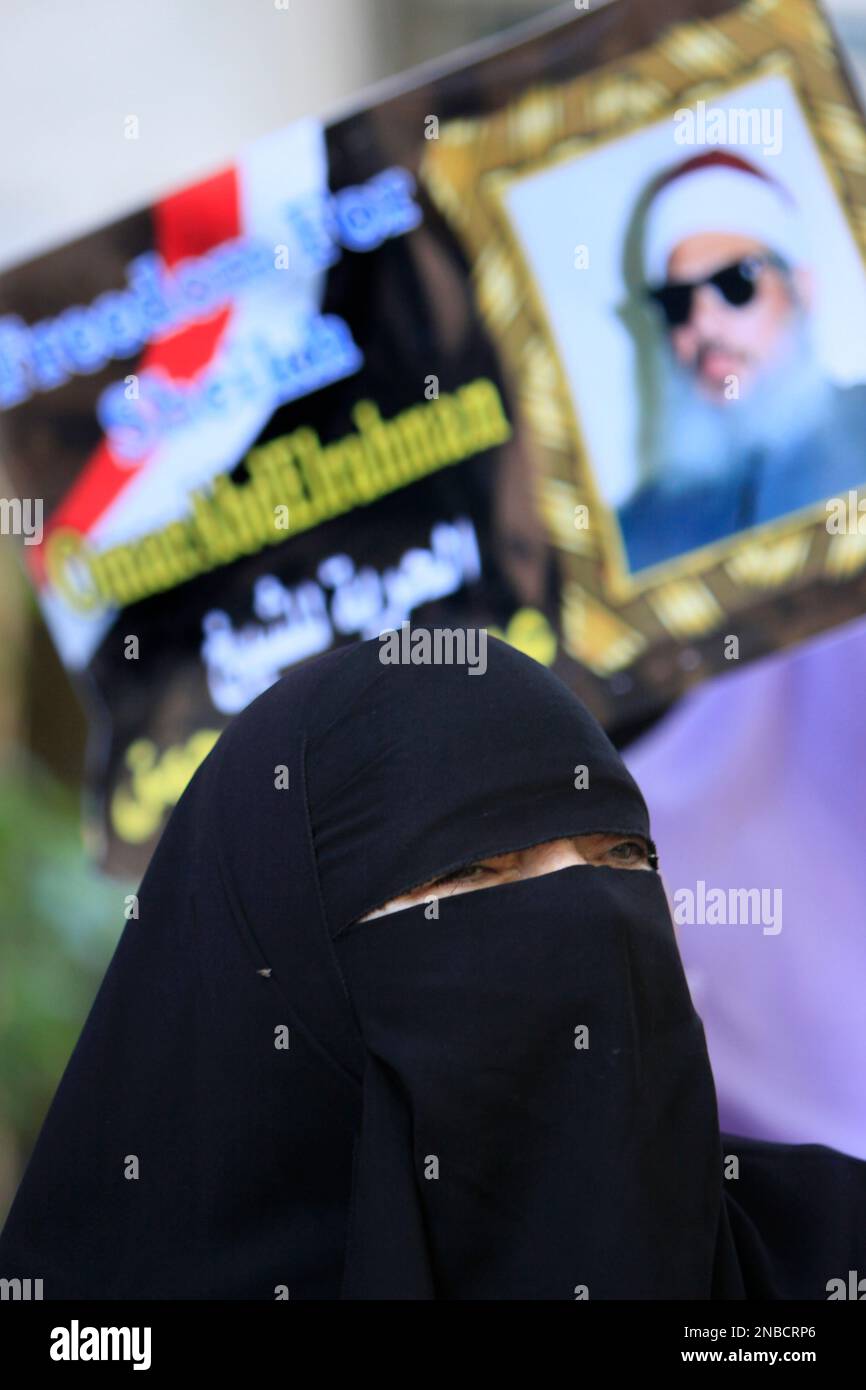 Aisha Hassan, the wife of Sheik Omar Abdel-Rahman, the blind Egyptian ...