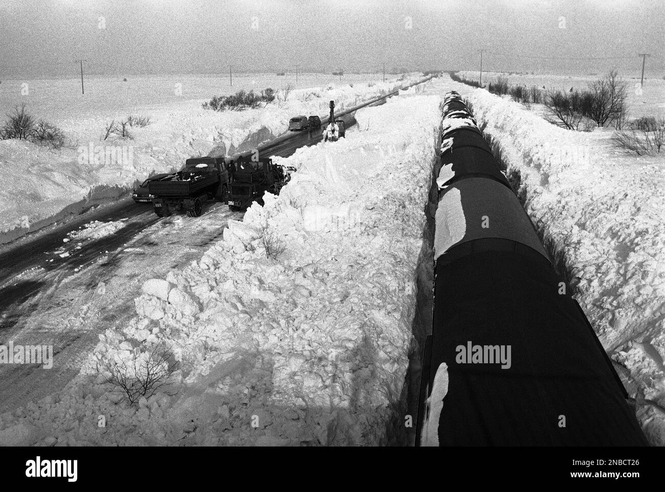 AA train of West German Bundesbahn bound for Puttgarden ferry harbor is ...