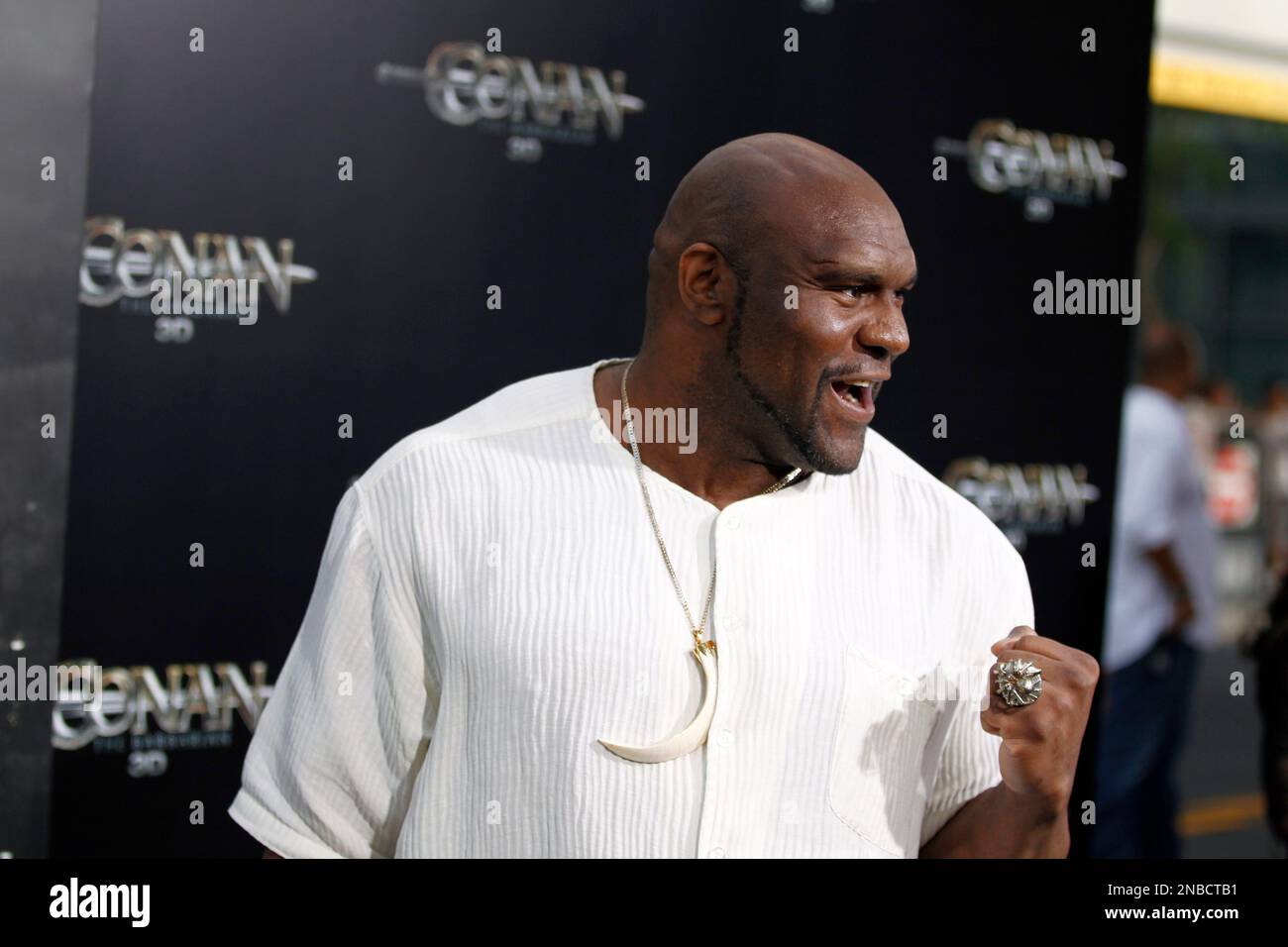 Bob Sapp arrives the premiere of "Conan the Barbarian" in Los Angeles ...