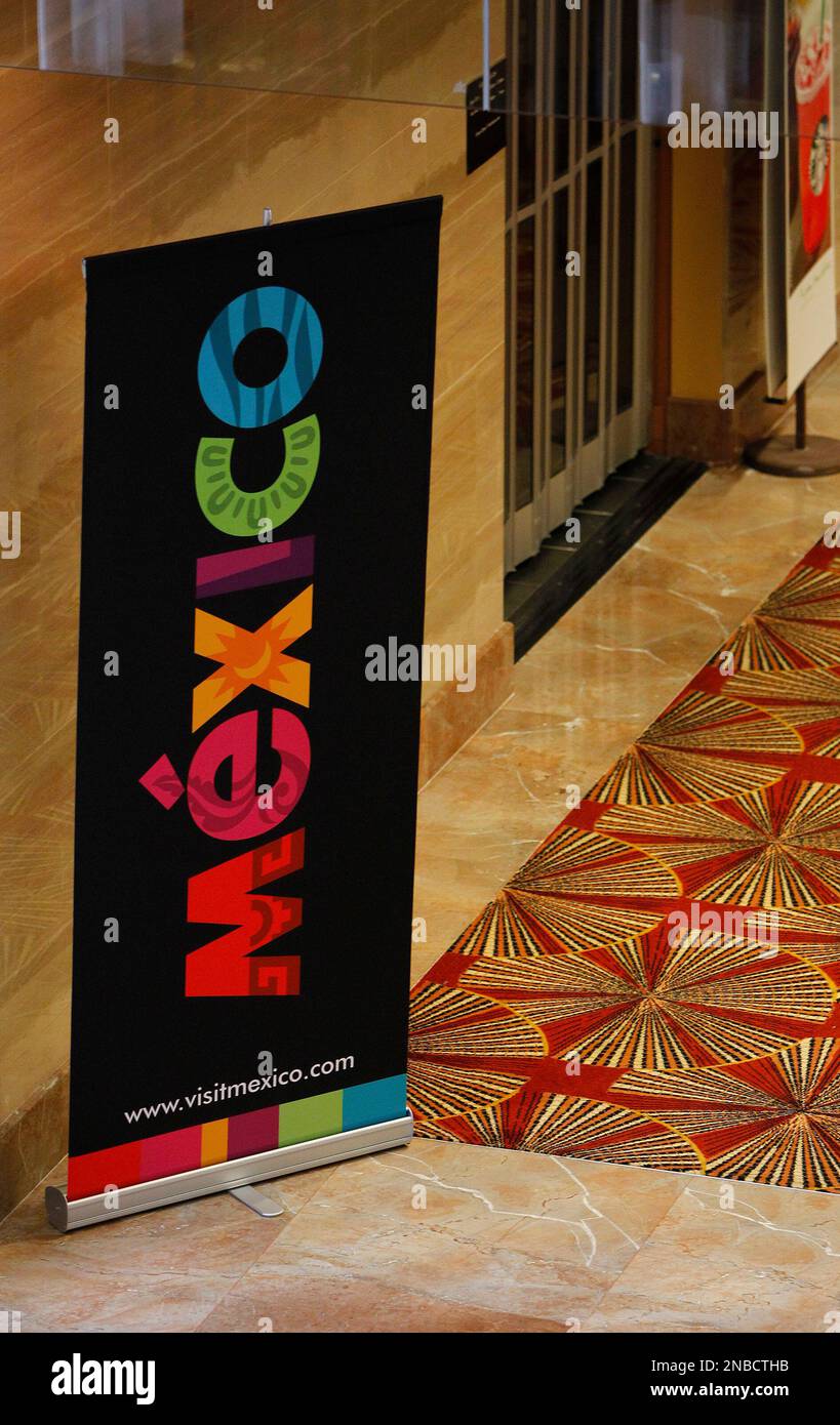 Mexico tourism signage is displayed at the Mexico Day National Road ...