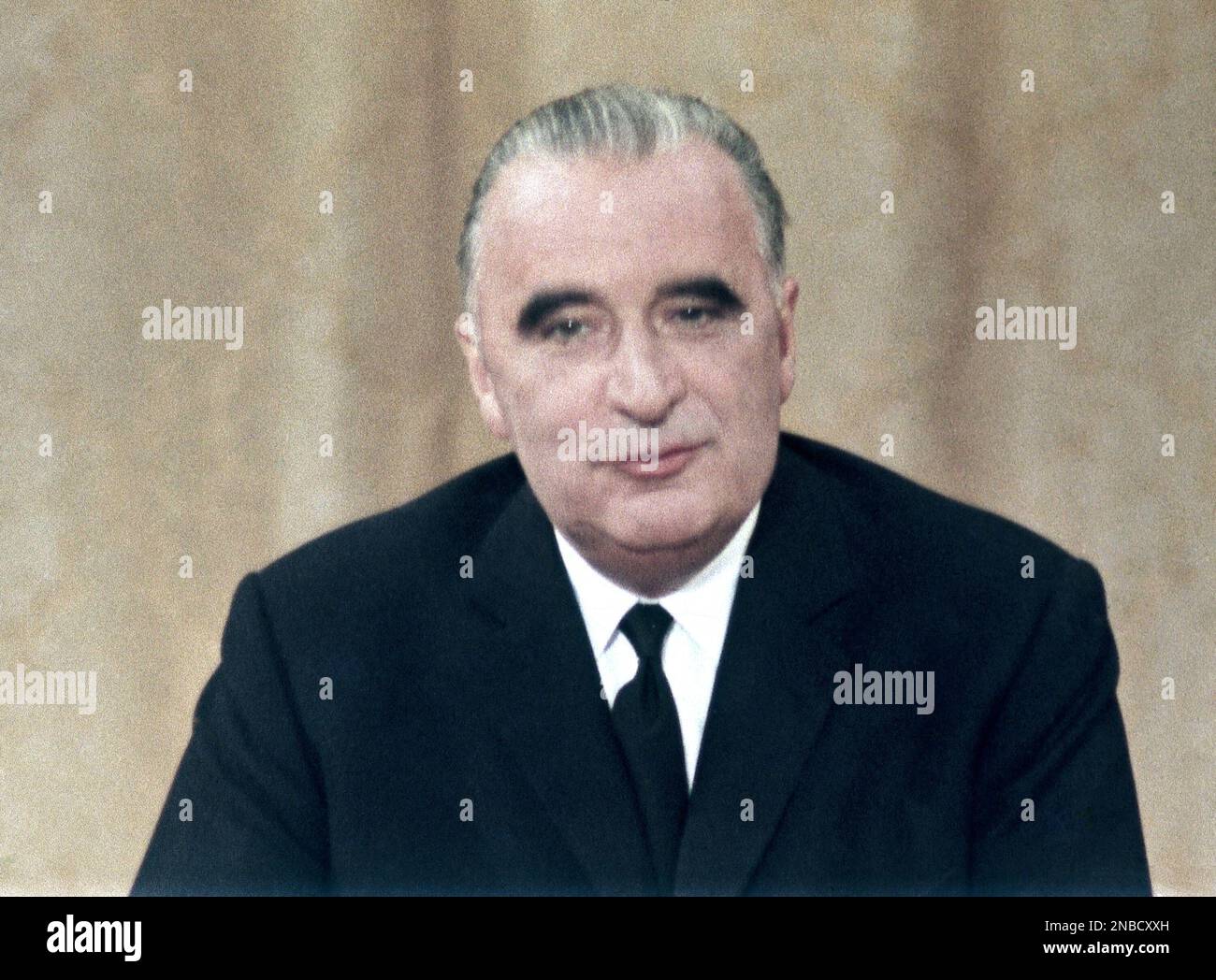France President Georges Pompidou is seen during his first press ...