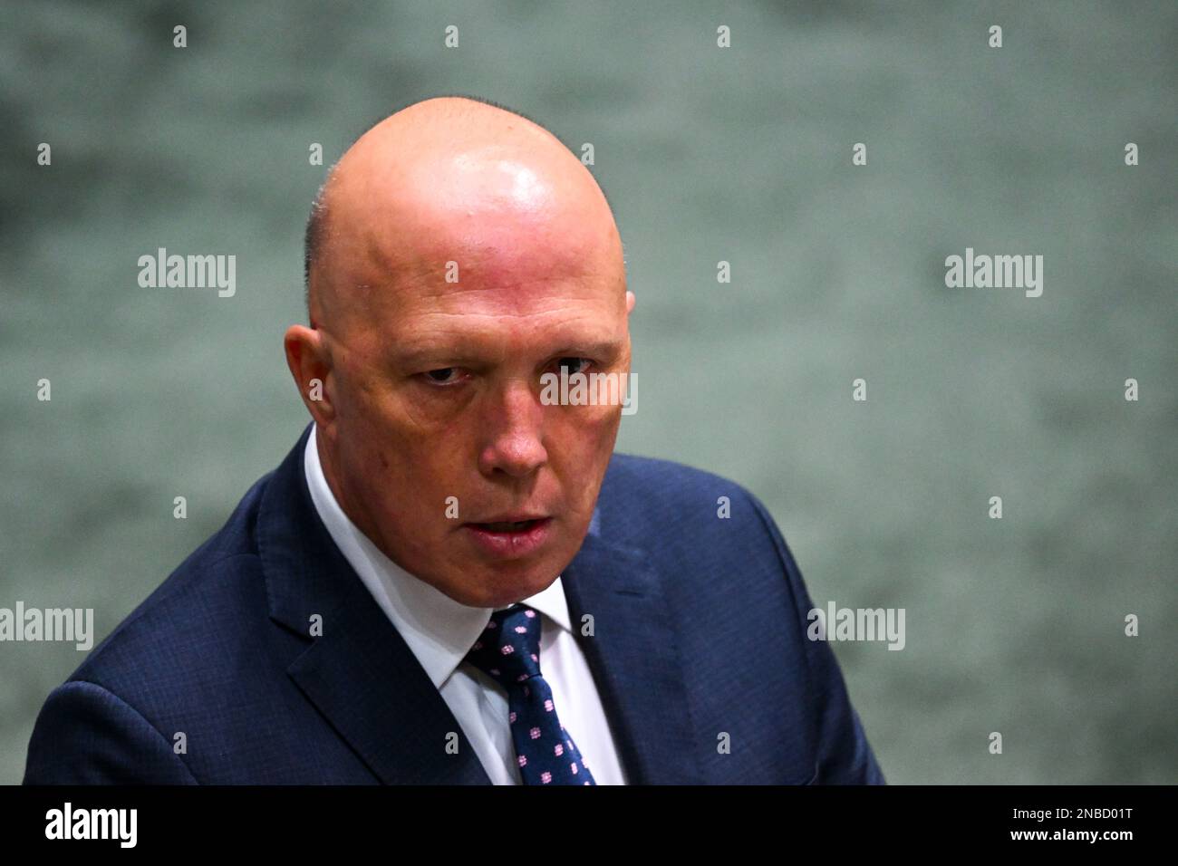 Australian Opposition Leader Peter Dutton reacts during House of ...