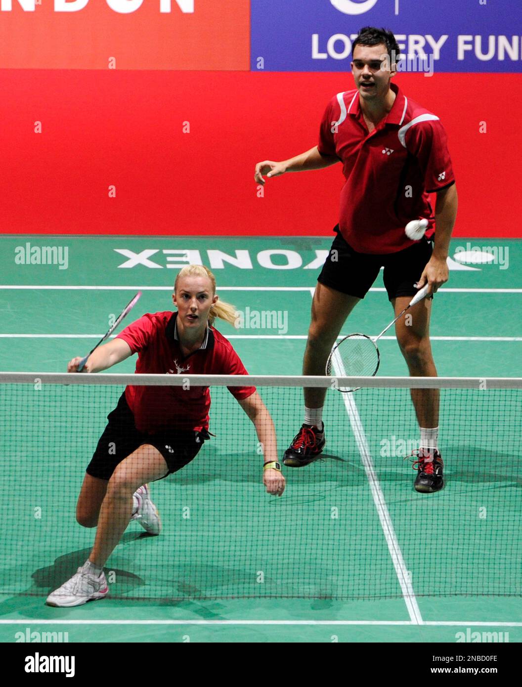 British pair England's Chris Adcock, right, and Scotland's Imogen ...