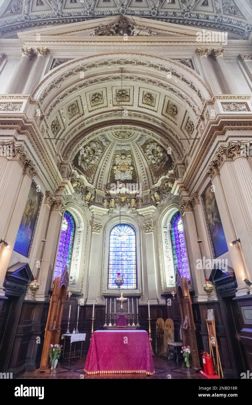 England, London, The Strand, St.Mary Le Strand Church, Interior View ...