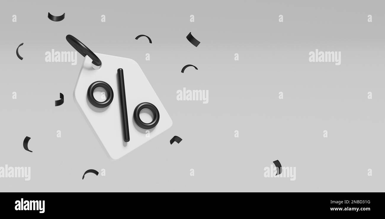 discount sign tag on white background with black elements. Background ...