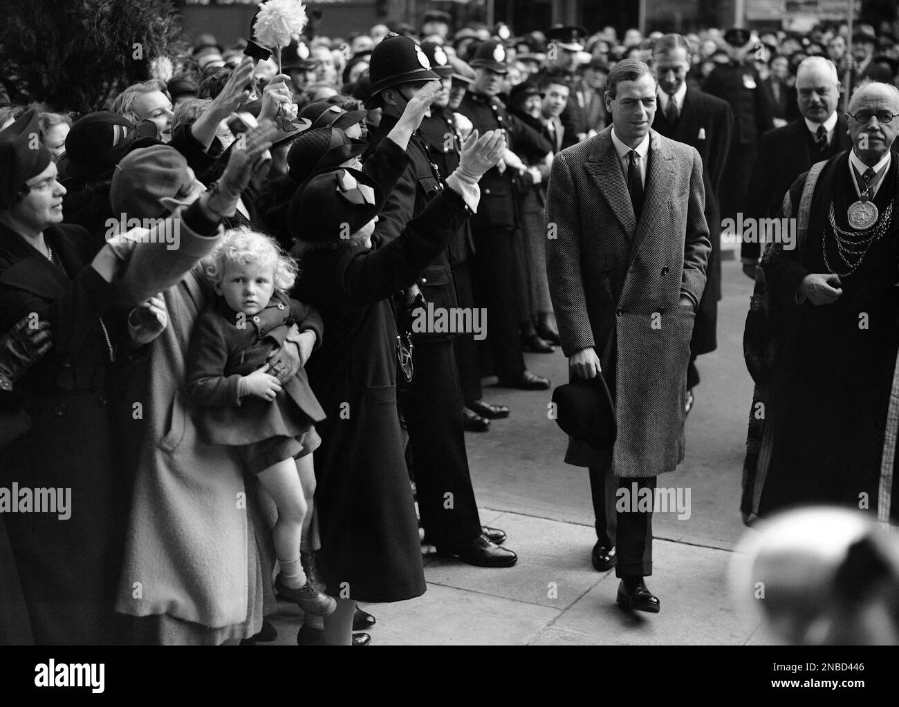 Britain's Prince George, the Duke of Kent being cheered by the crowd as ...
