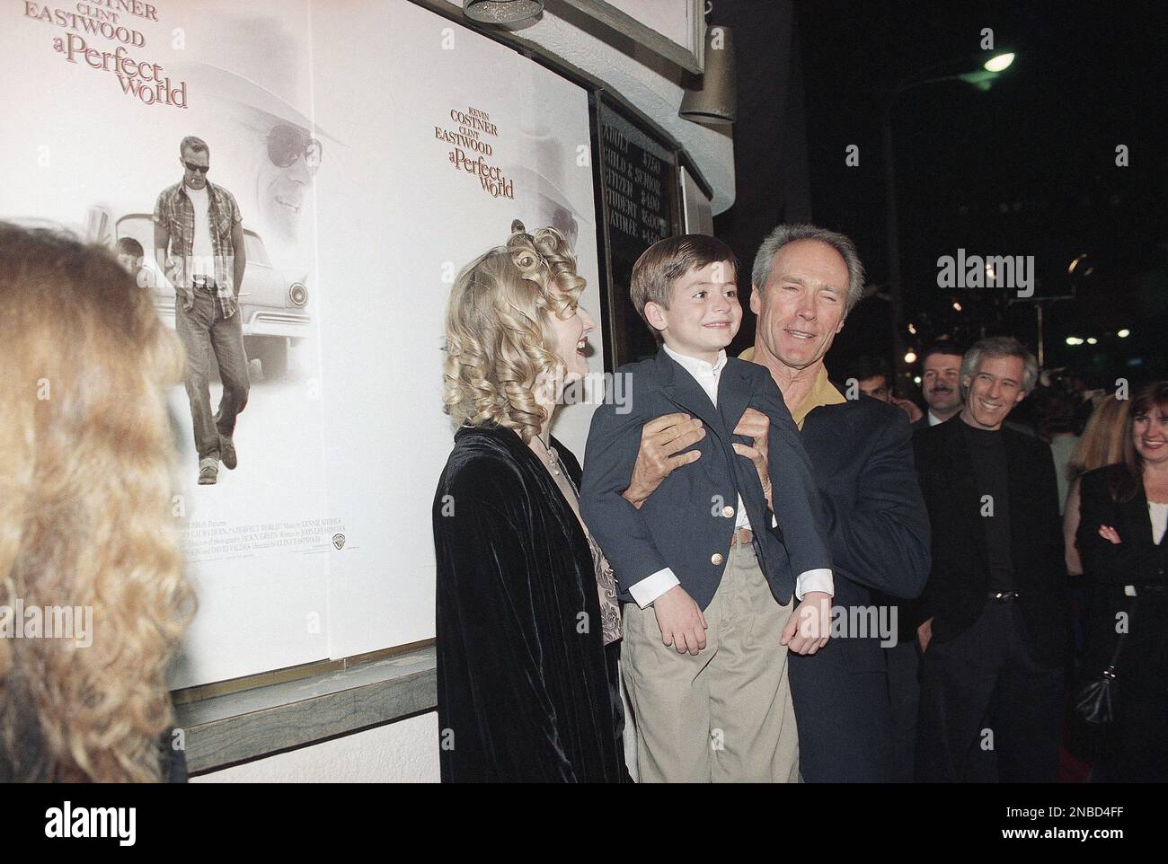 T.J. Lowther gets a lift from Clint Eastwood upon their arrival at the ...