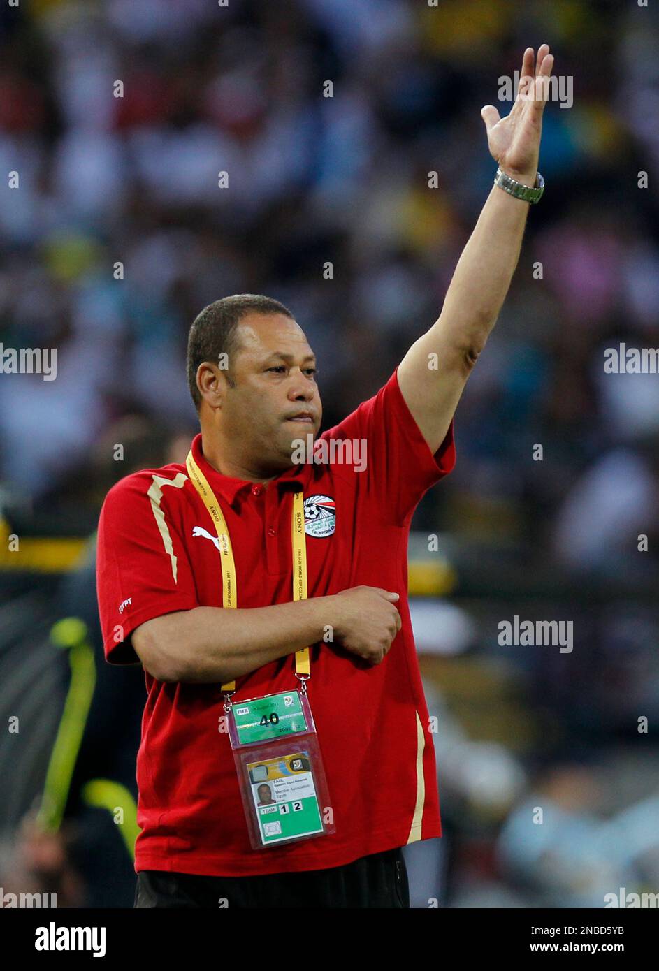Egypt's coach Diaa El Sayed gestures during a U-20 World Cup round of ...