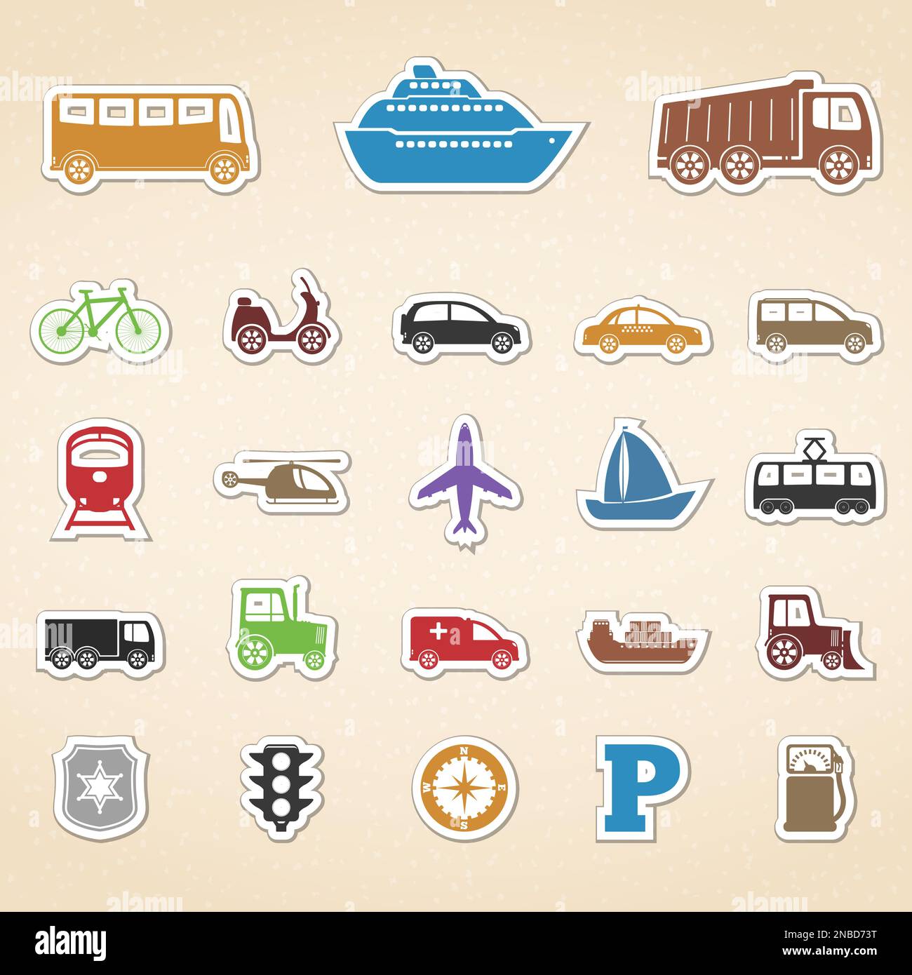 Set of colored transport icons, vector eps10 illustration Stock Vector Image & Art - Alamy