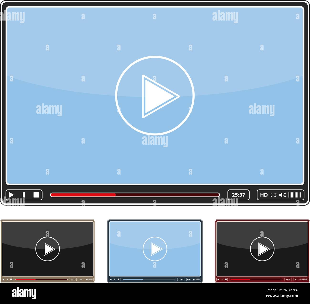 Simple video player design, vector eps10 illustration Stock Vector Image & Art - Alamy