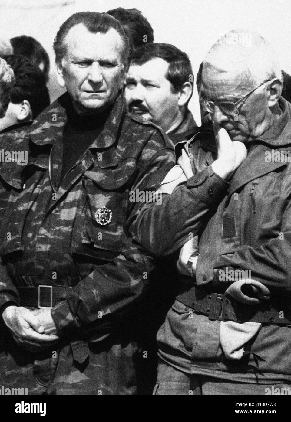 French Gen. Philippe Morillon, right, United Nations commander of ...