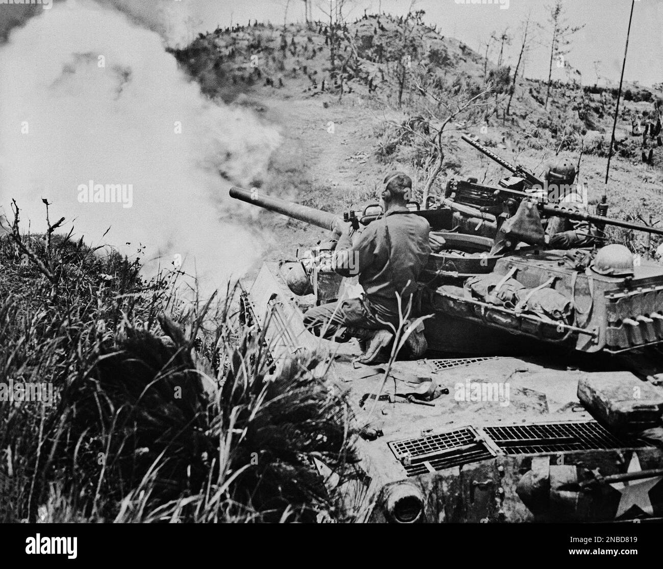 In this image provided by the U.S. Army Signal Corps, a tank destroyer ...