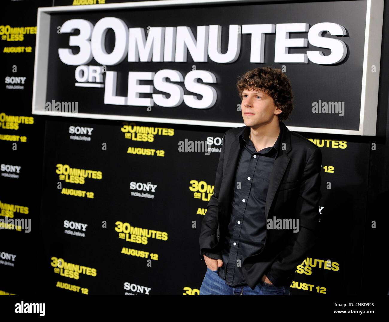 Jesse Eisenberg, a cast member in "30 Minutes or Less," poses at the ...