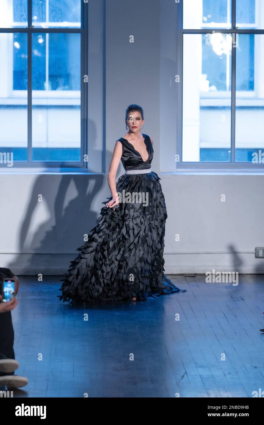Debbie Dickinson walks at the Dell Scott Collection NYFW Runway Show at ...