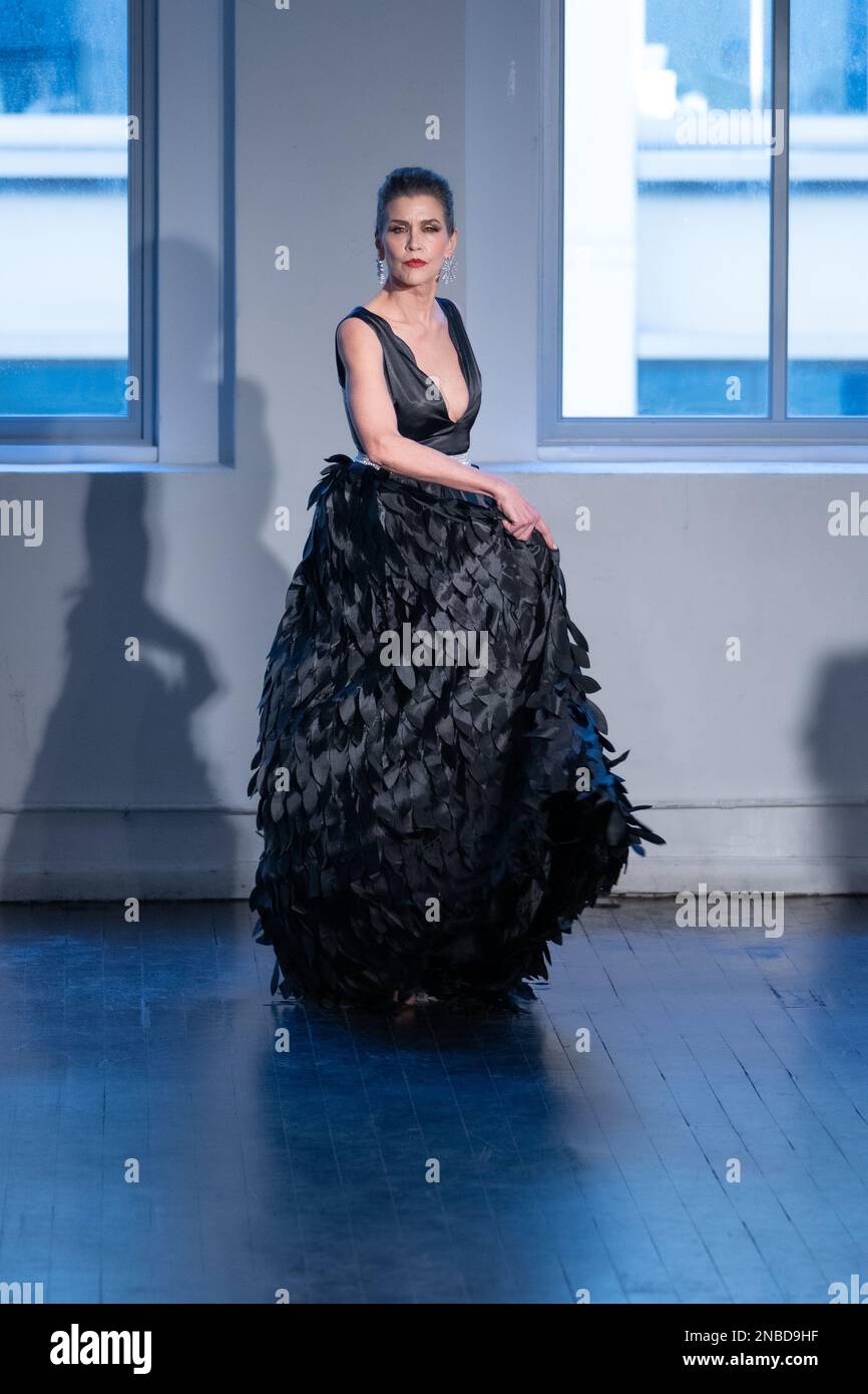 Debbie Dickinson walks at the Dell Scott Collection NYFW Runway Show at ...