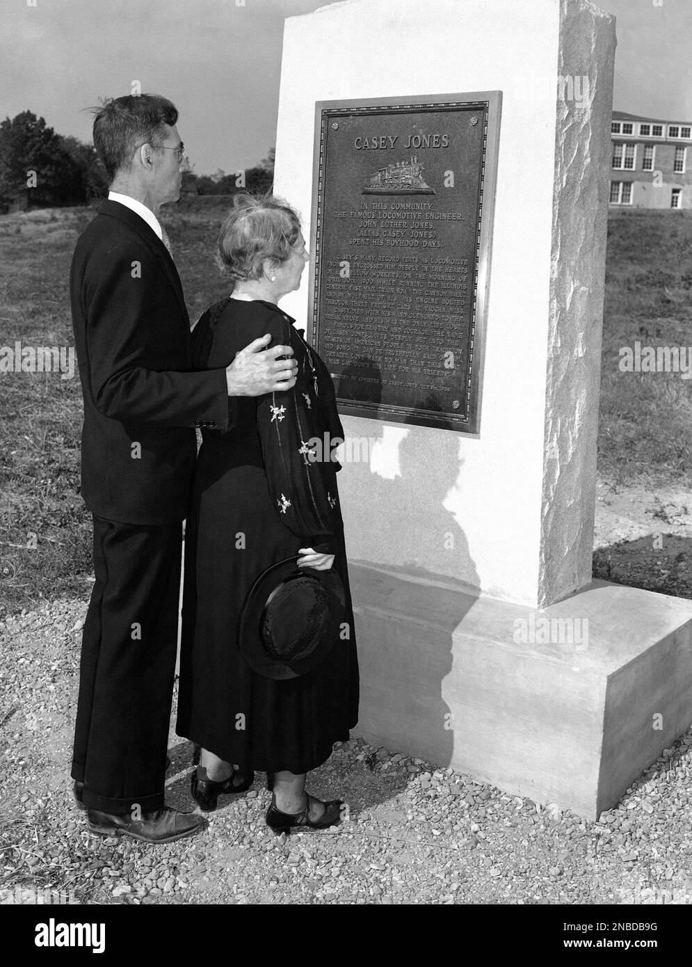 A monument to Casey Jones, famous locomotive engineer whose name has ...