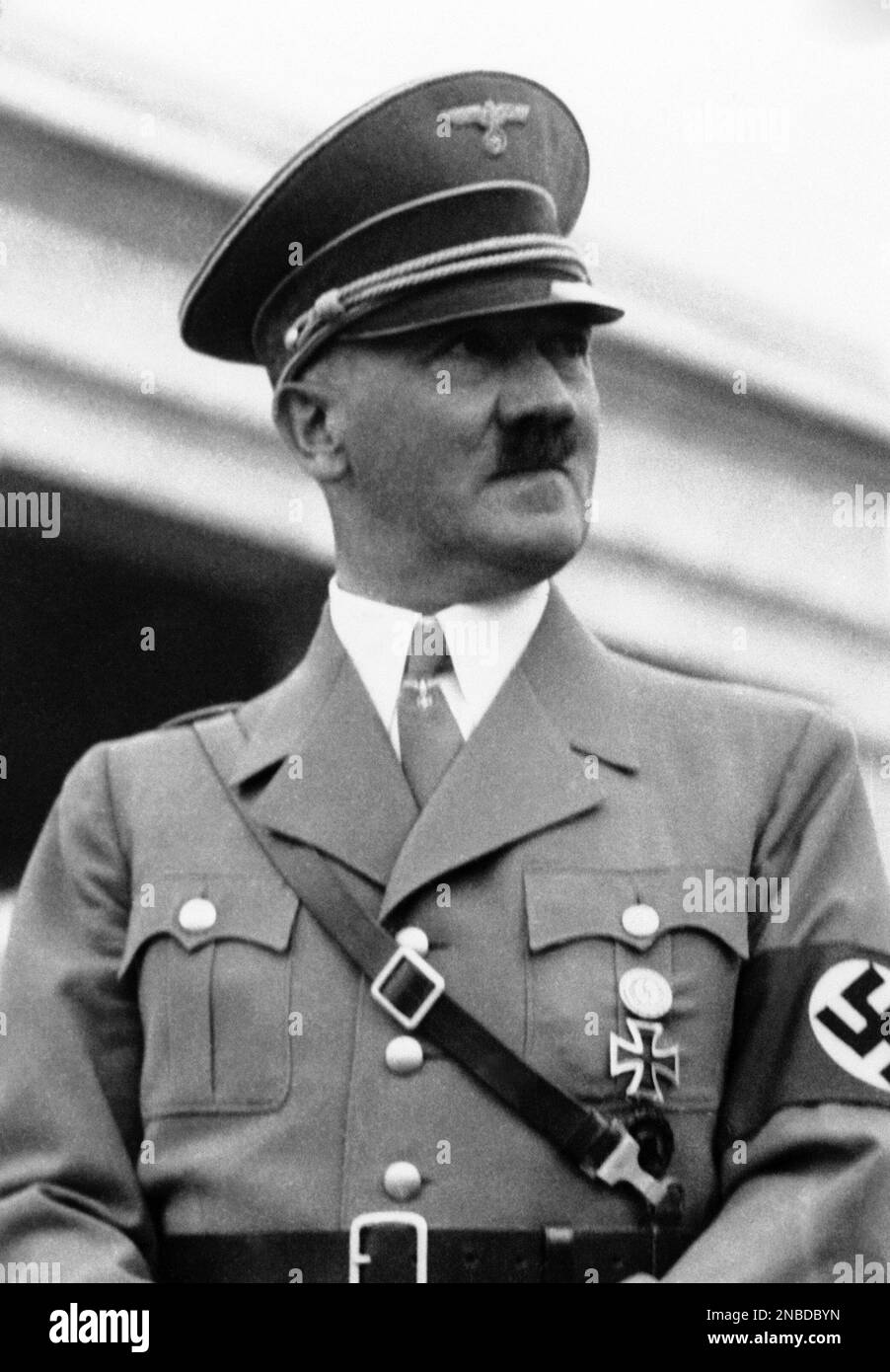 A portrait of Adolf Hitler, the German Chancellor in uniform around ...