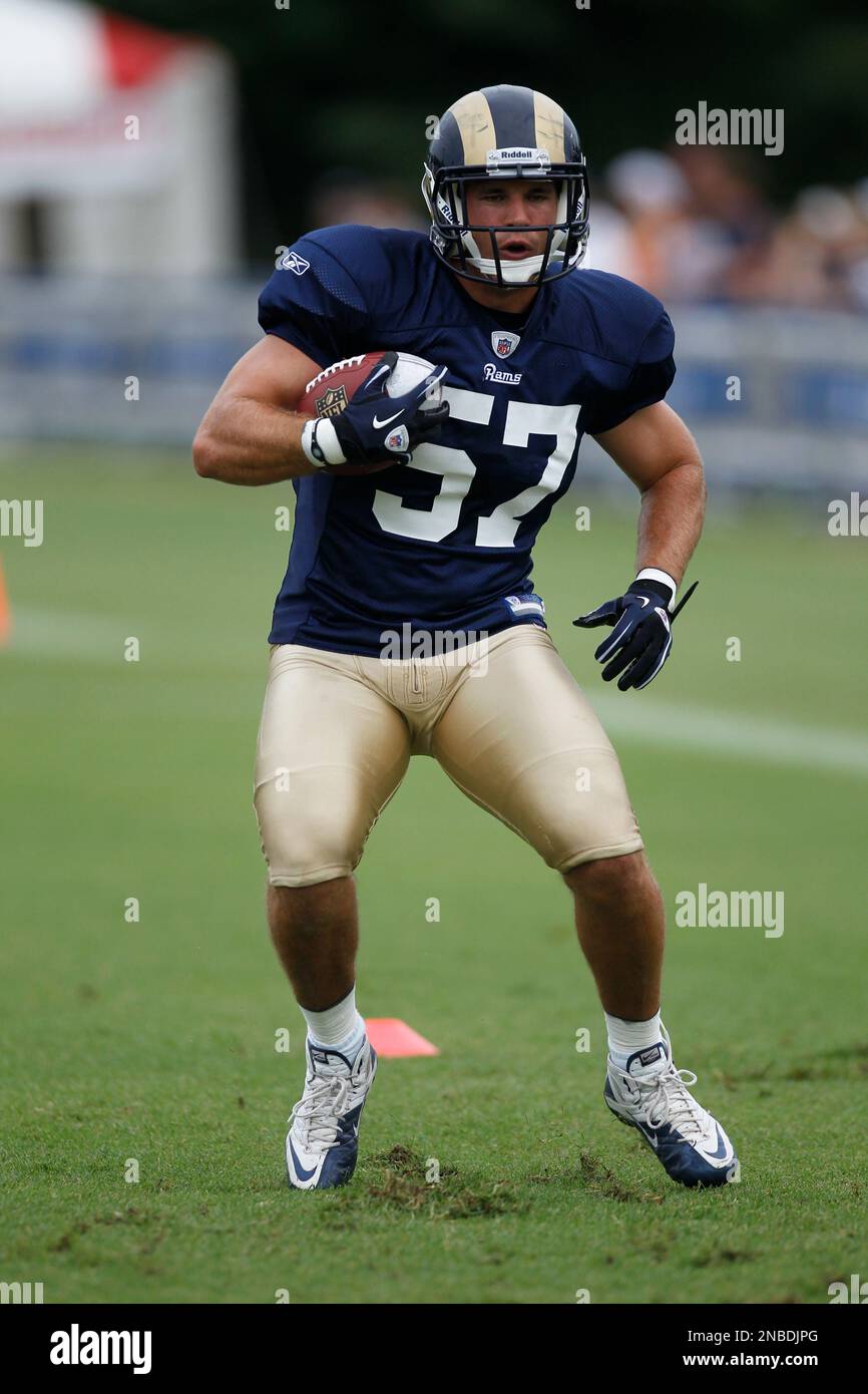 St. Louis Rams linebacker Chris Chamberlain catches a ball during NFL ...