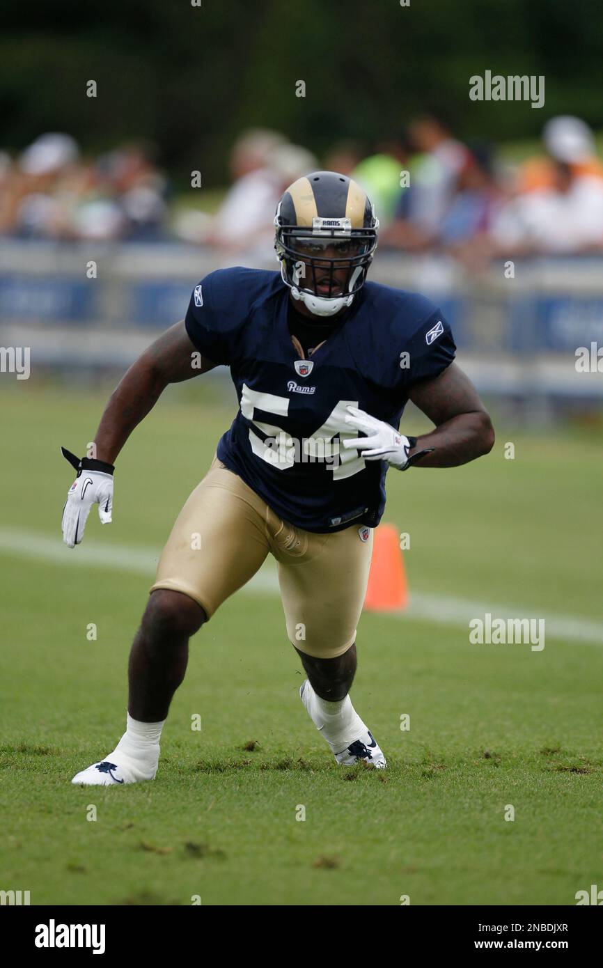 St. Louis Rams linebacker Zac Diles participates in a drill during NFL ...