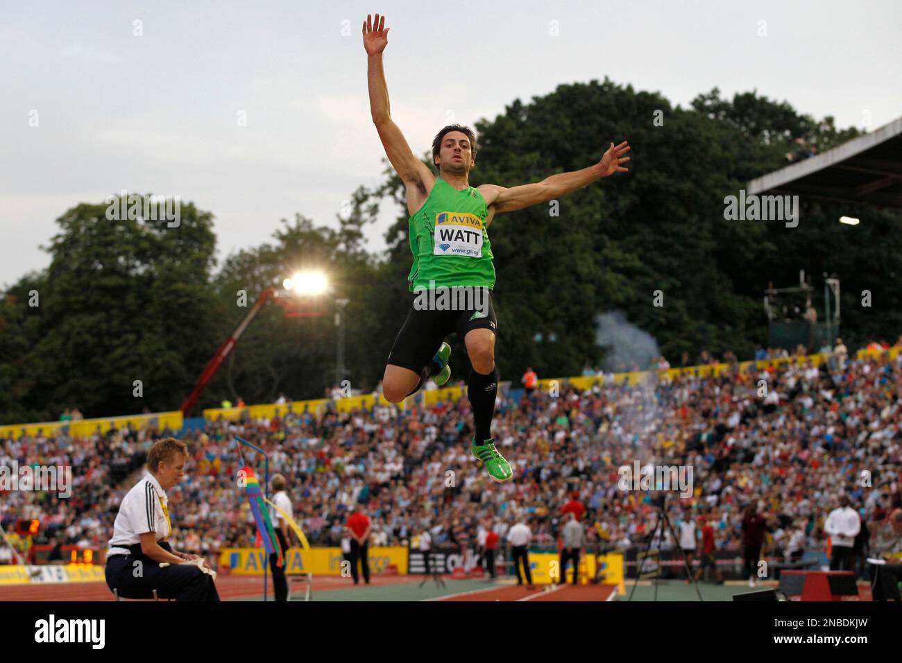 Australia's Mitchell Watt competes in the men's long jump during the ...