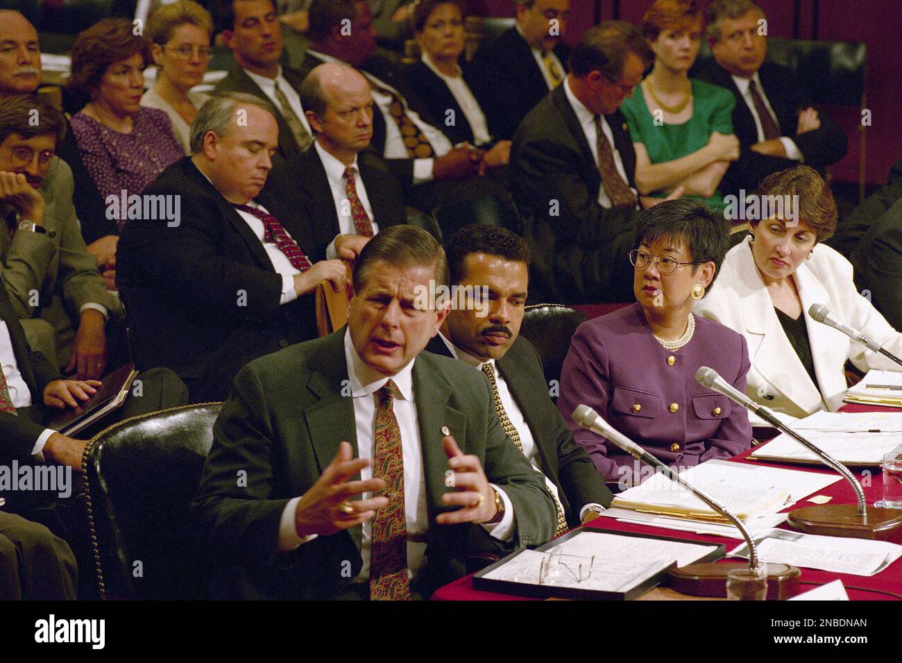 Sitting authority microphone communication document hi-res stock ...