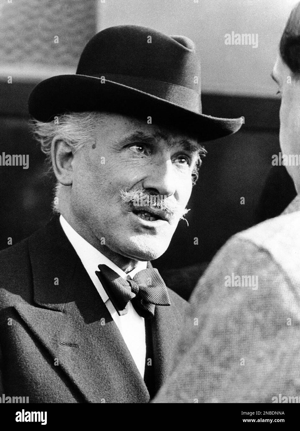 Italian conductor Arturo Toscanini at the Gare St. Lazare in Paris ...
