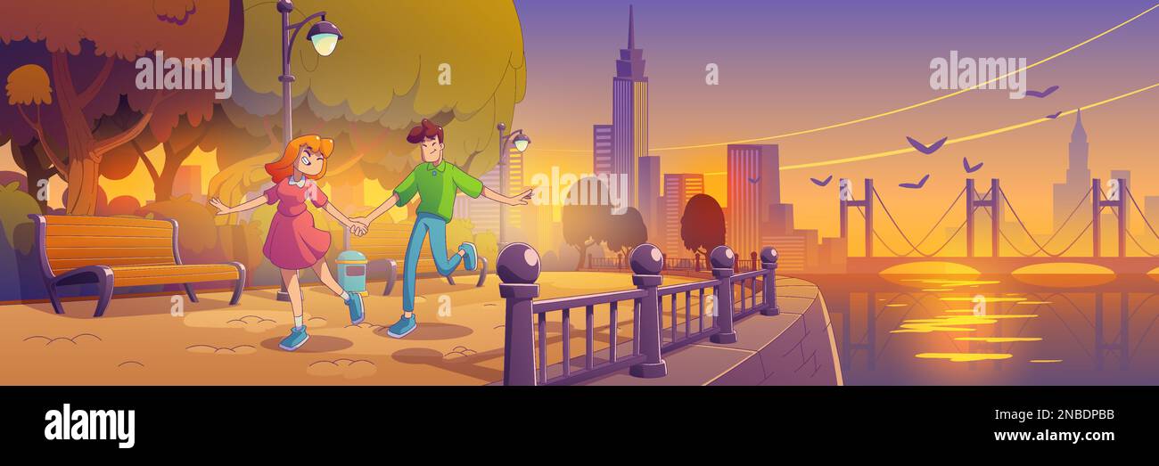 Waterfront walking path Stock Vector Images - Alamy