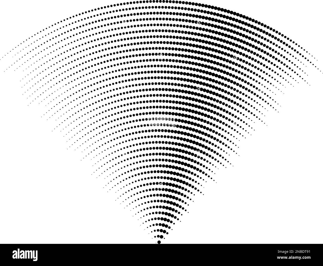 Dotted sound wave signal. Radio or music audio concept. Epicentre or ...